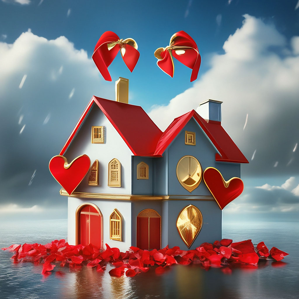 ""Where love lives ..." Symbol in the form of a slice of a house with a ...