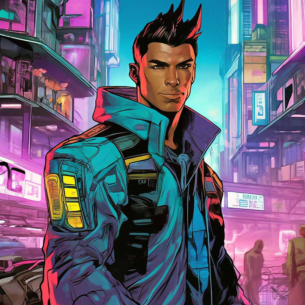 "Fan. comic book cover with David Martinez from the anime Cyberpunk ...