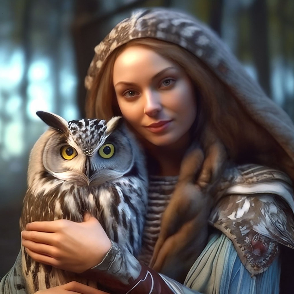 "Owl from Smesharika in a woman's body humanization, as a person ...