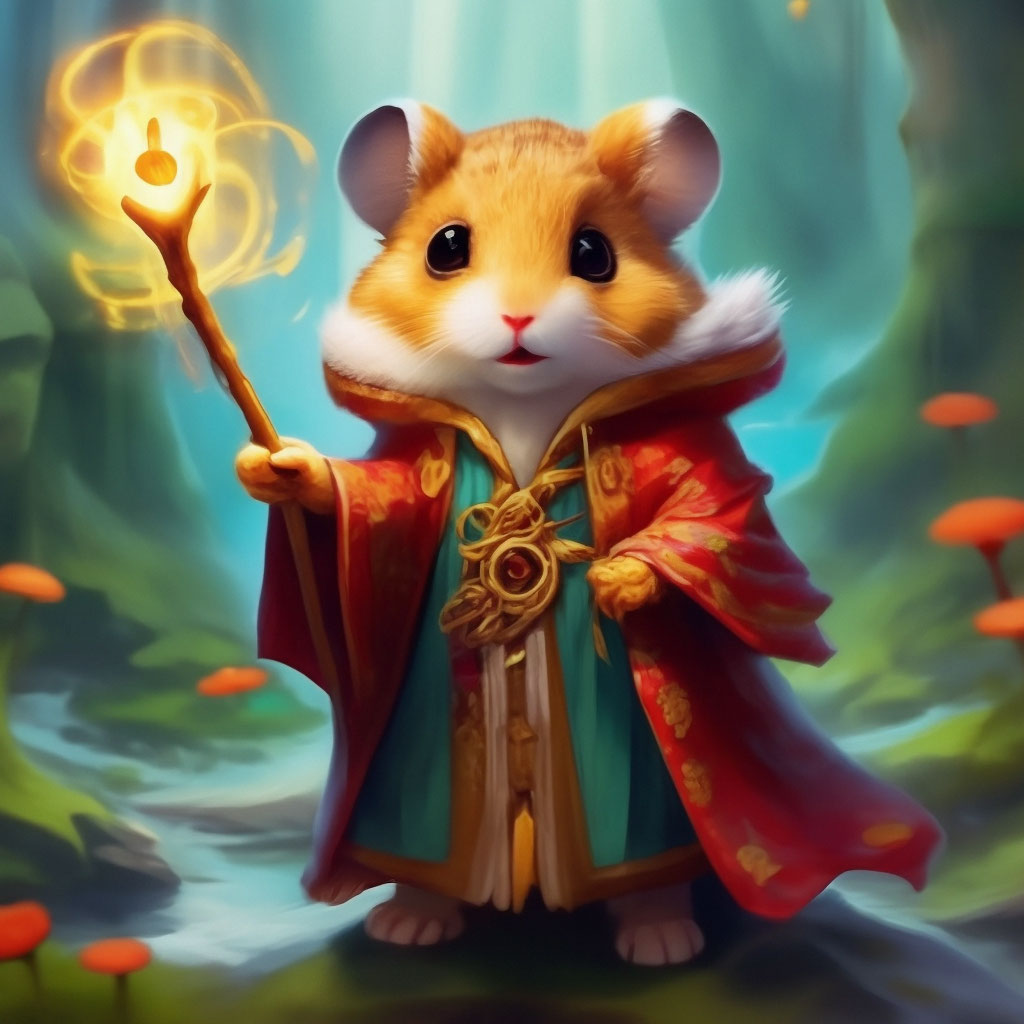 "Hamster wizard, in nature" — image created in Shedevrum