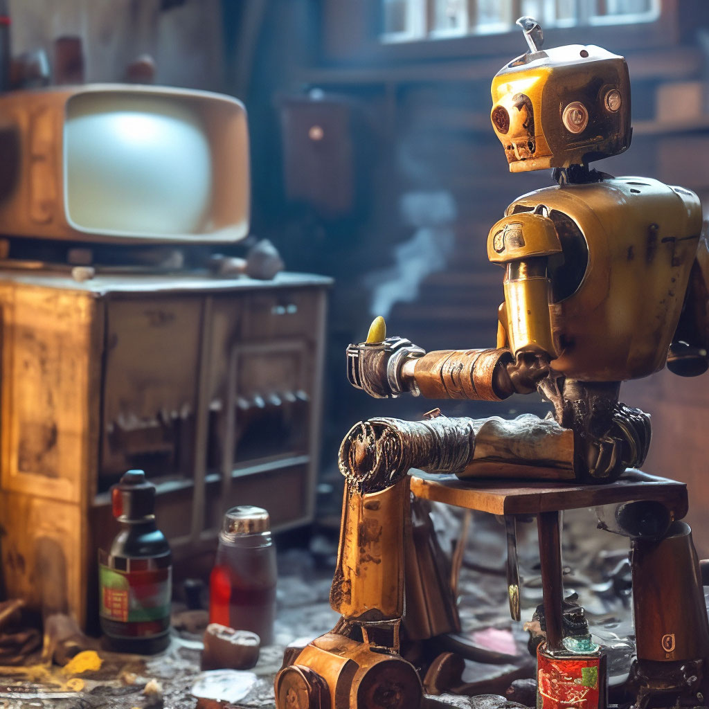"FROM THE LIFE OF OLD ROBOTS**************An old rusty robot from 80 ...