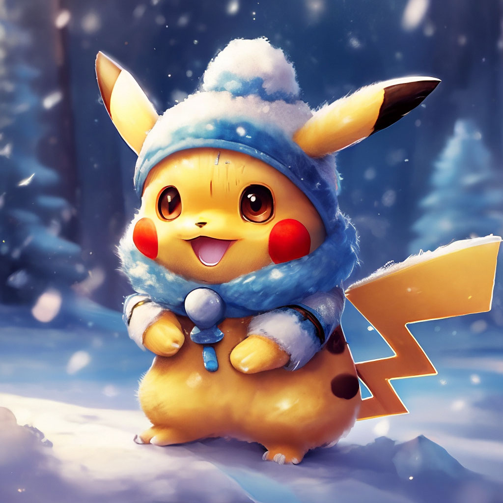 "Winter Pikachu" — image created in Shedevrum