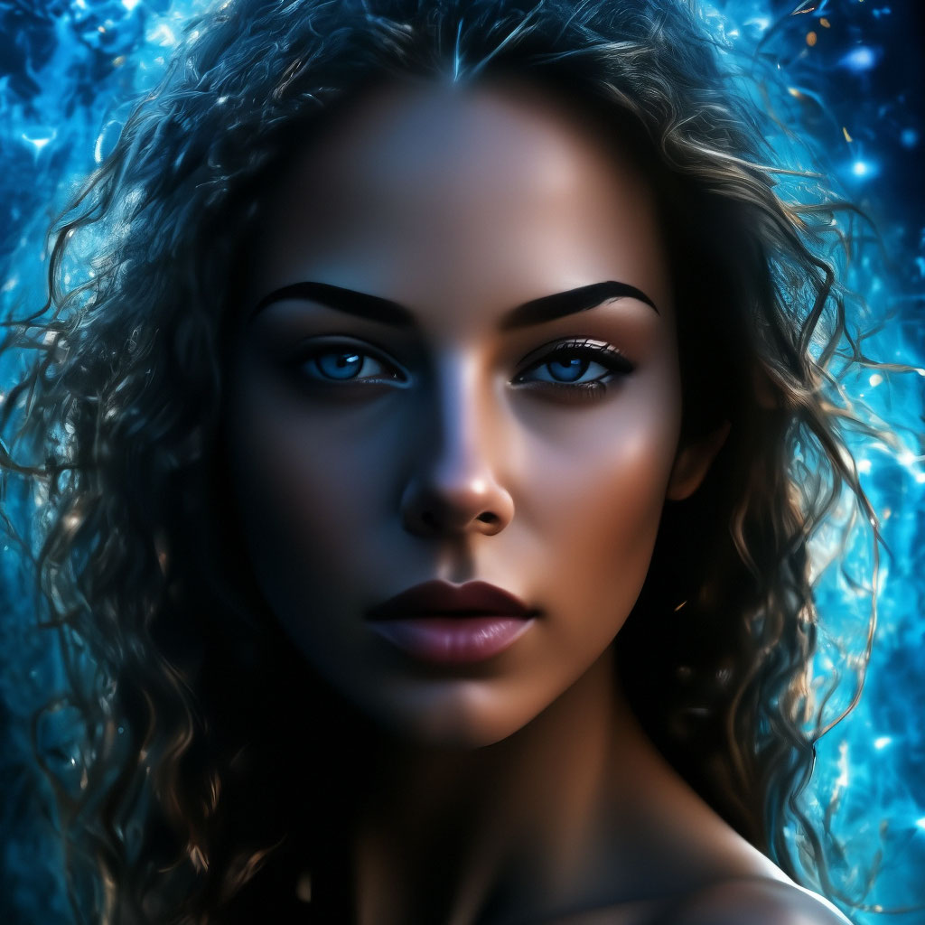 "Drawing with a cosmic fractal, dark art, hybrid, starfall effect, the ...