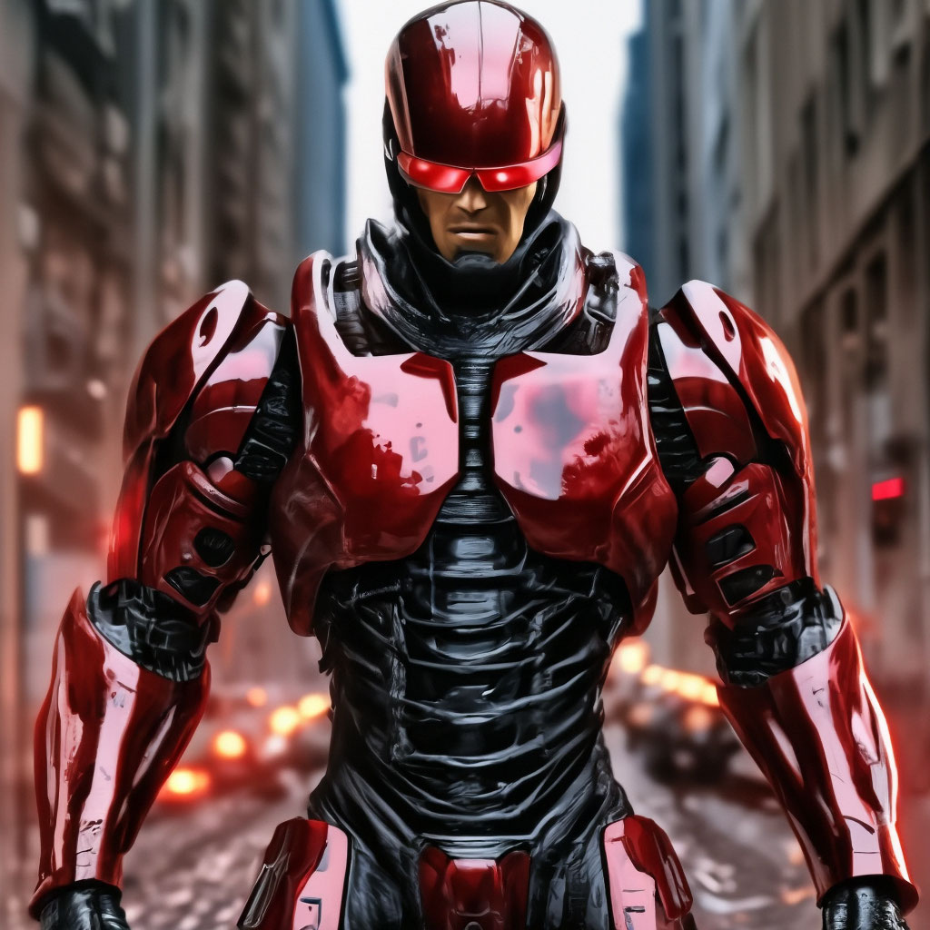 "RoboCop monster from hell, red, black, gold, platinum, full-length ...
