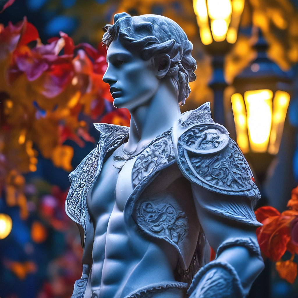 "Magic night 🌚 🌓professional photo, night, dark, statue of a beautiful ...