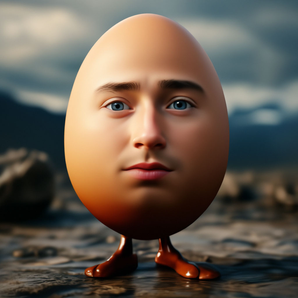 "Draw the egg man" — image created in Shedevrum