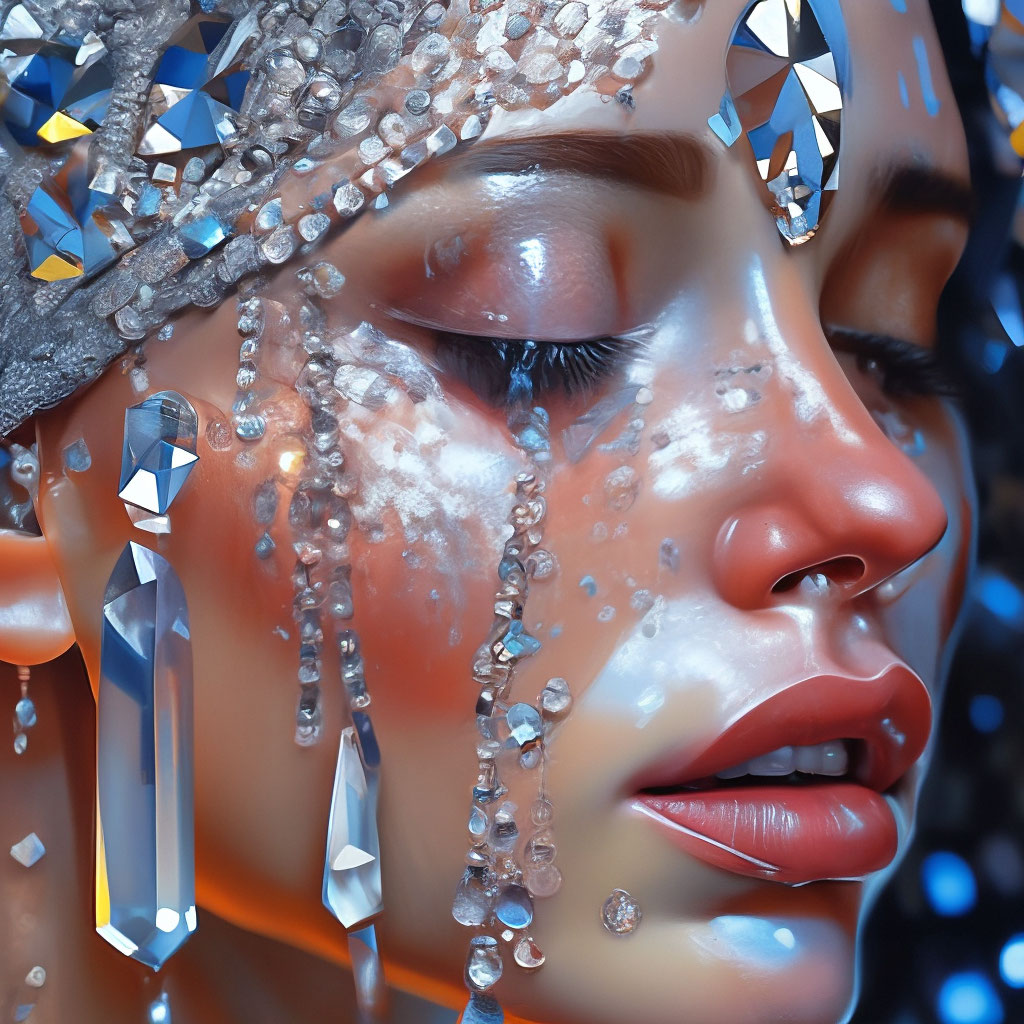 "She cries with Swarovski crystals, I cry. 3 d. digital detailed super ...