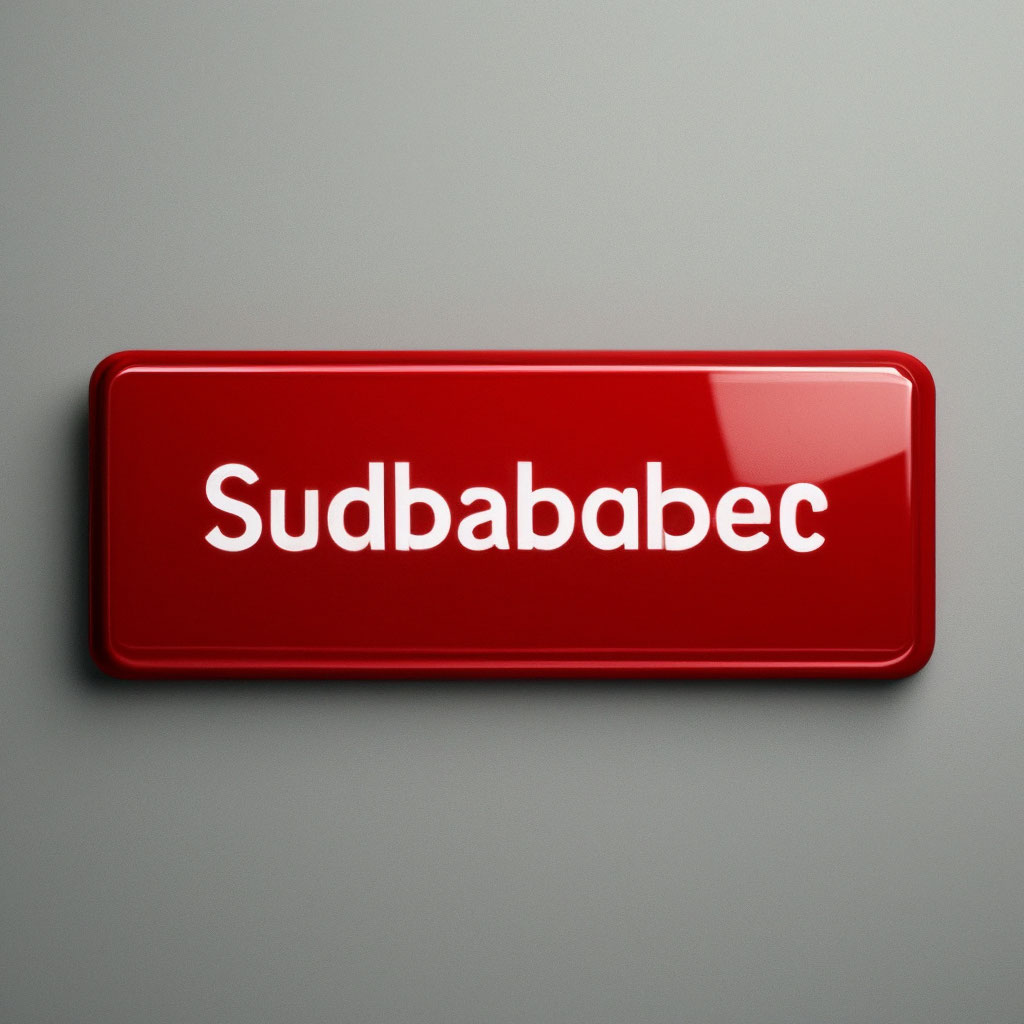 "Red rectangular subscribe button" — image created in Shedevrum