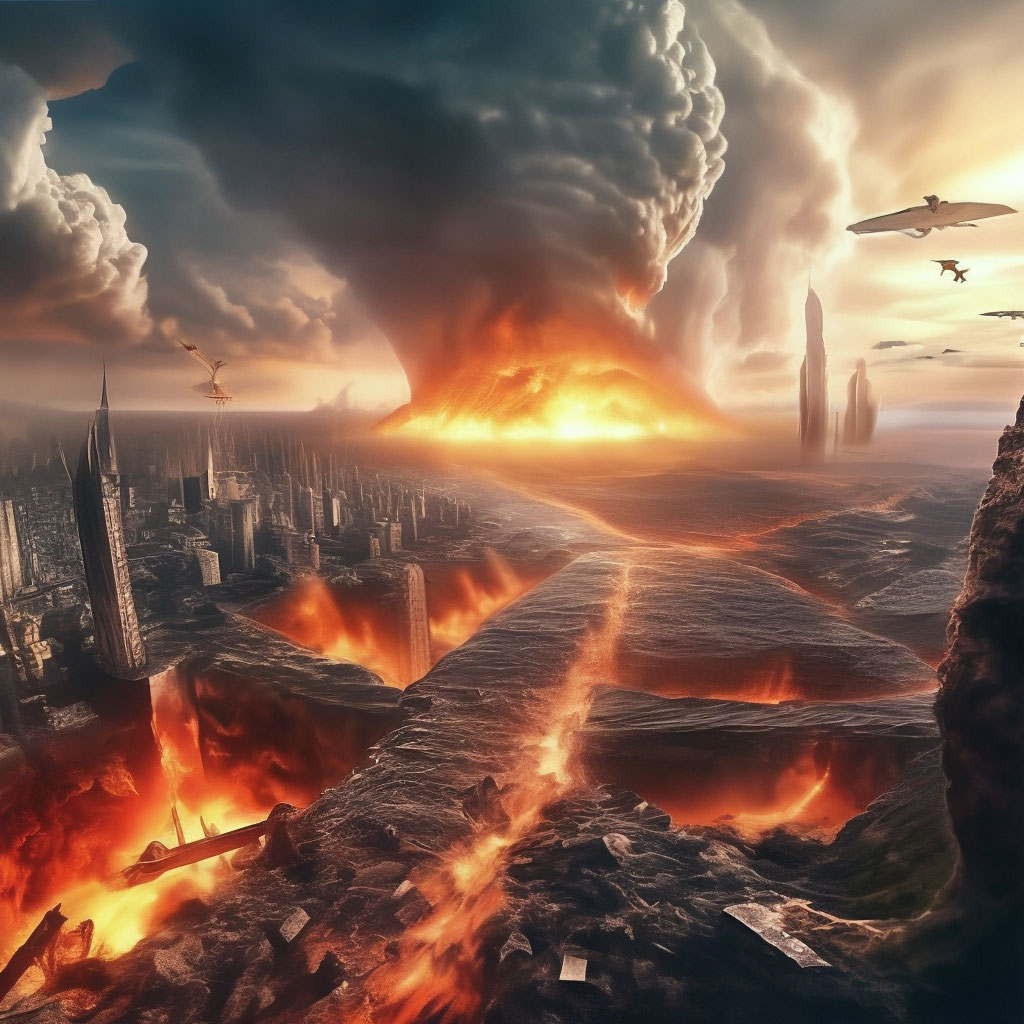 "The collapse of civilization" — image created in Shedevrum