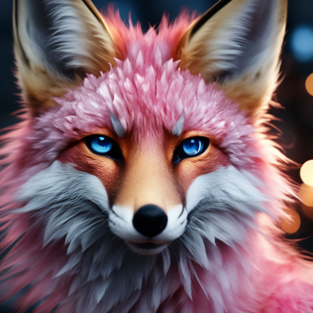 "Hyperrealism beautiful pink with blue eyes, graphite anthropomorphic ...