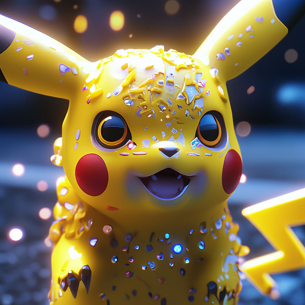 "Megarealism, high detail, pikachu, horror, hyperdetalization of the ...