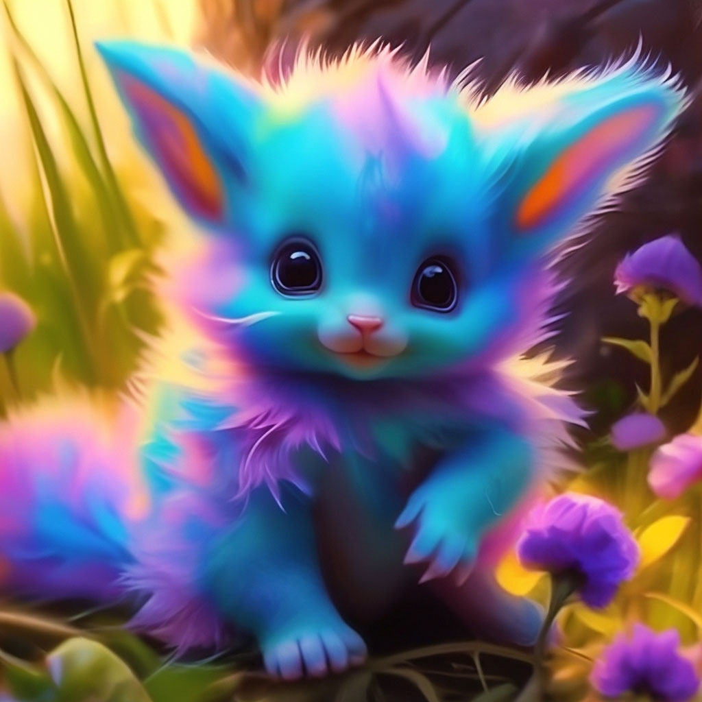 "Realism, metamorphosis, unearthly fluffy cute creature, high drawing ...