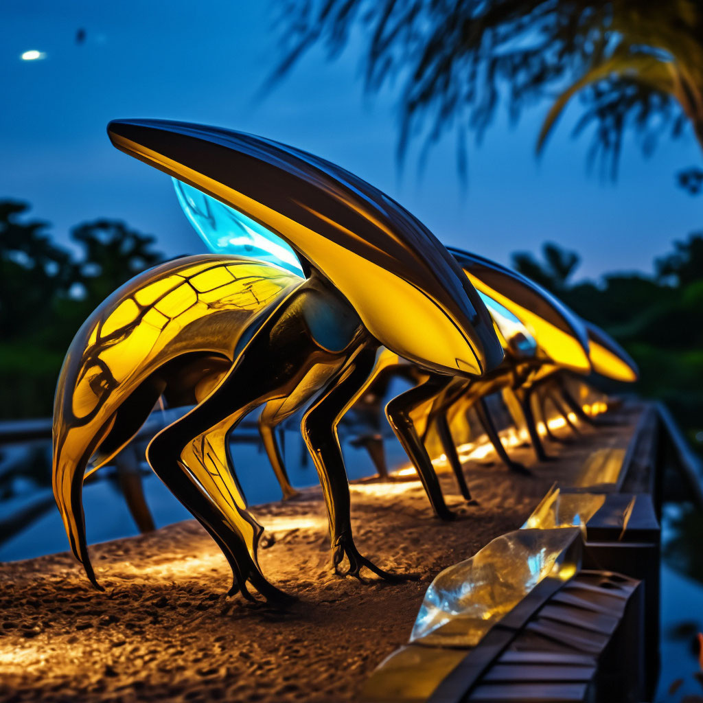 "Alien Anteater - firefly, glowing with fluorescent illumination ...