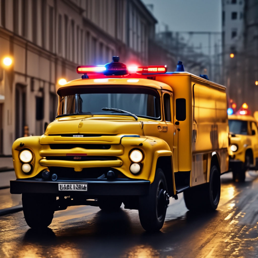 "The Night Watch is flying through the dark streets… yellow ZIL-130 ...