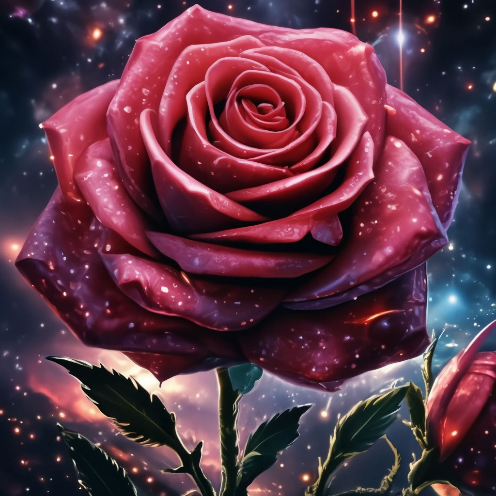 "The constellation of the scarlet rose, woven from stars, nebulae and ...