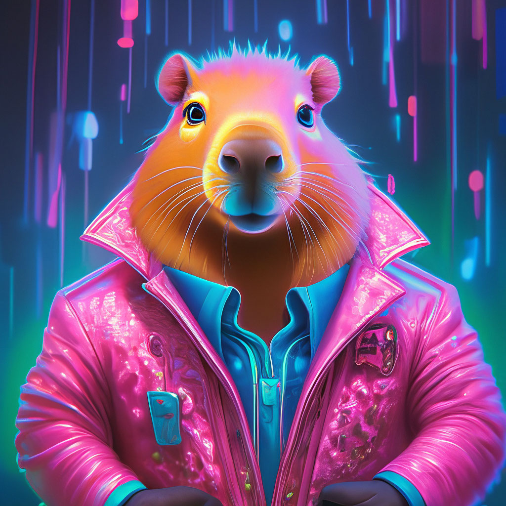 "Capybara in a jacket" — image created in Shedevrum