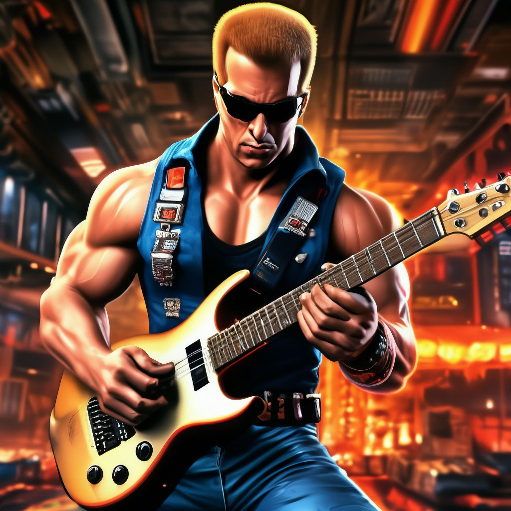 "The cover for the game Duke Nukem 3D (created by 3D Realms game studio ...
