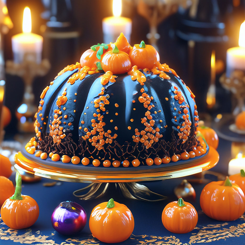 "Kring cake for Halloween in the form of a Kring pumpkin with a cut ...