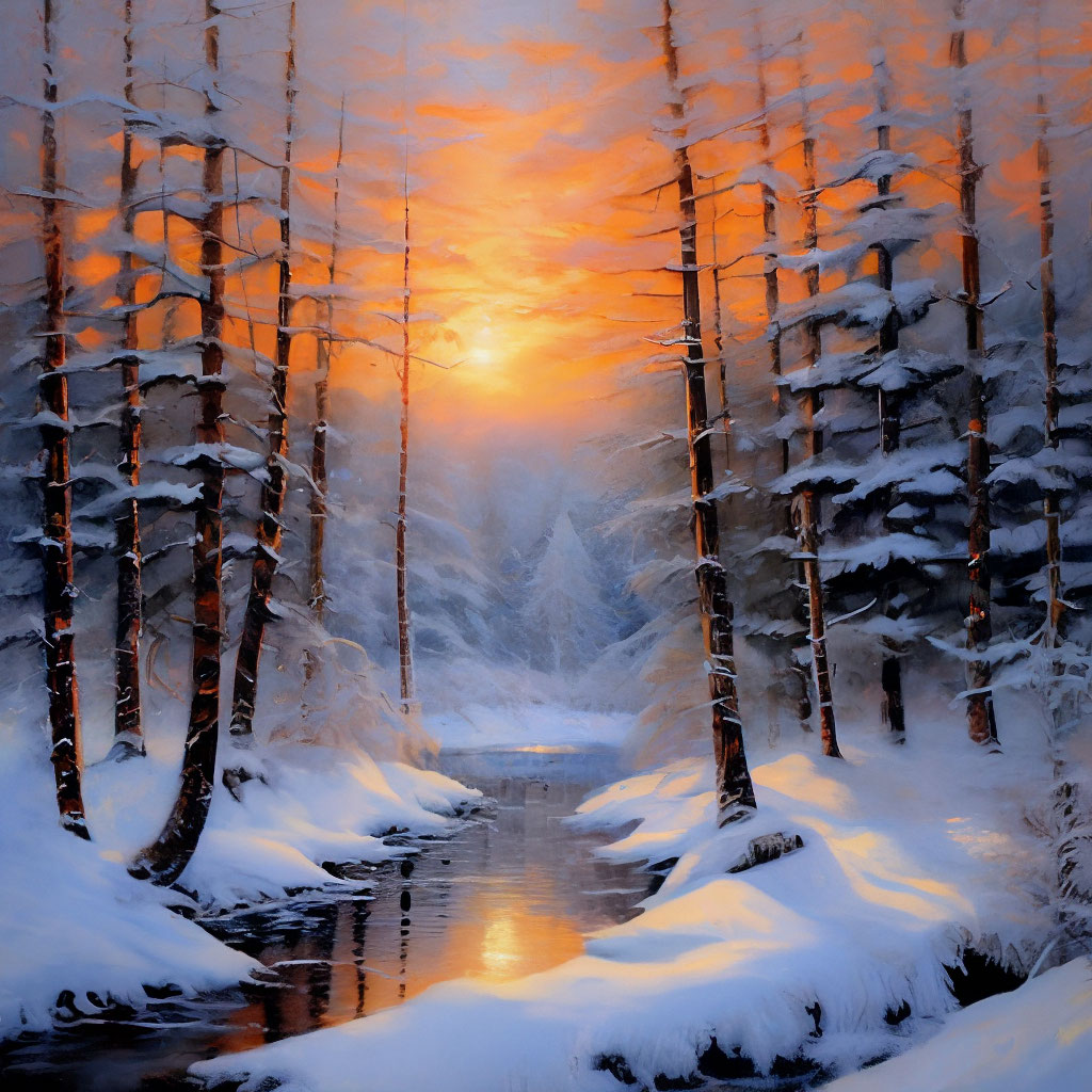 "New year winter forest" — image created in Shedevrum