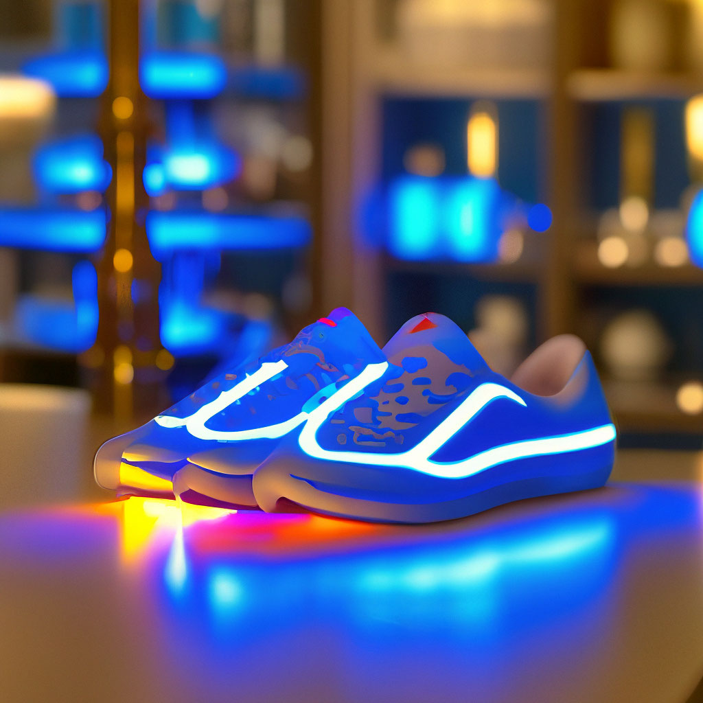 "♠Blue neon, RTX, 200K, bright glow" — image created in Shedevrum