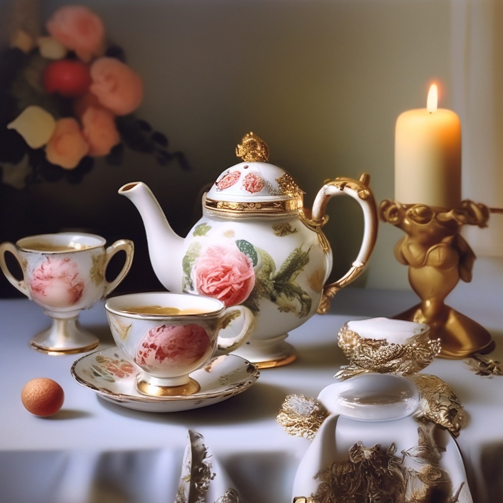 "The tea set that I got from my grandmother, the second half of the ...