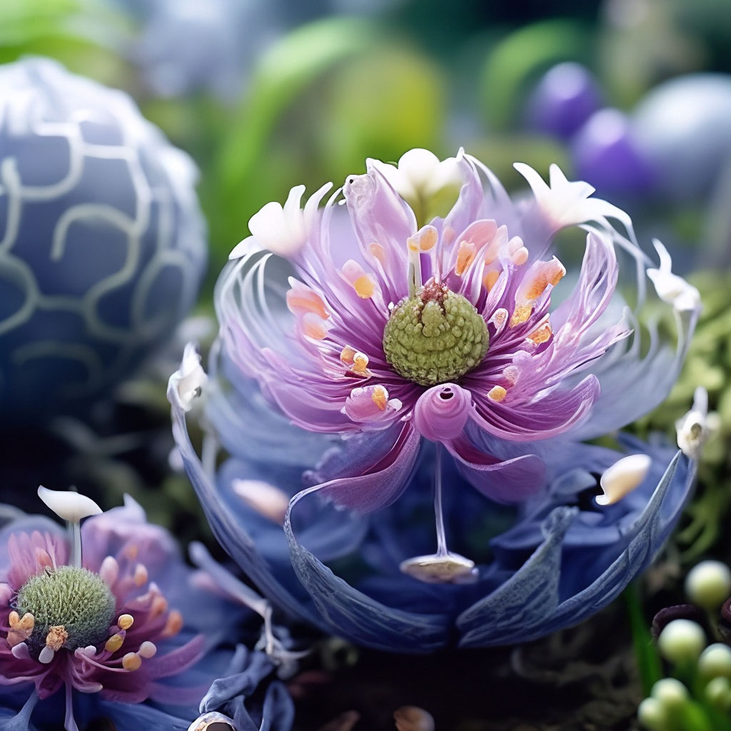 "Three-dimensional space, airbrushing, drawing details, fluffy plum ...