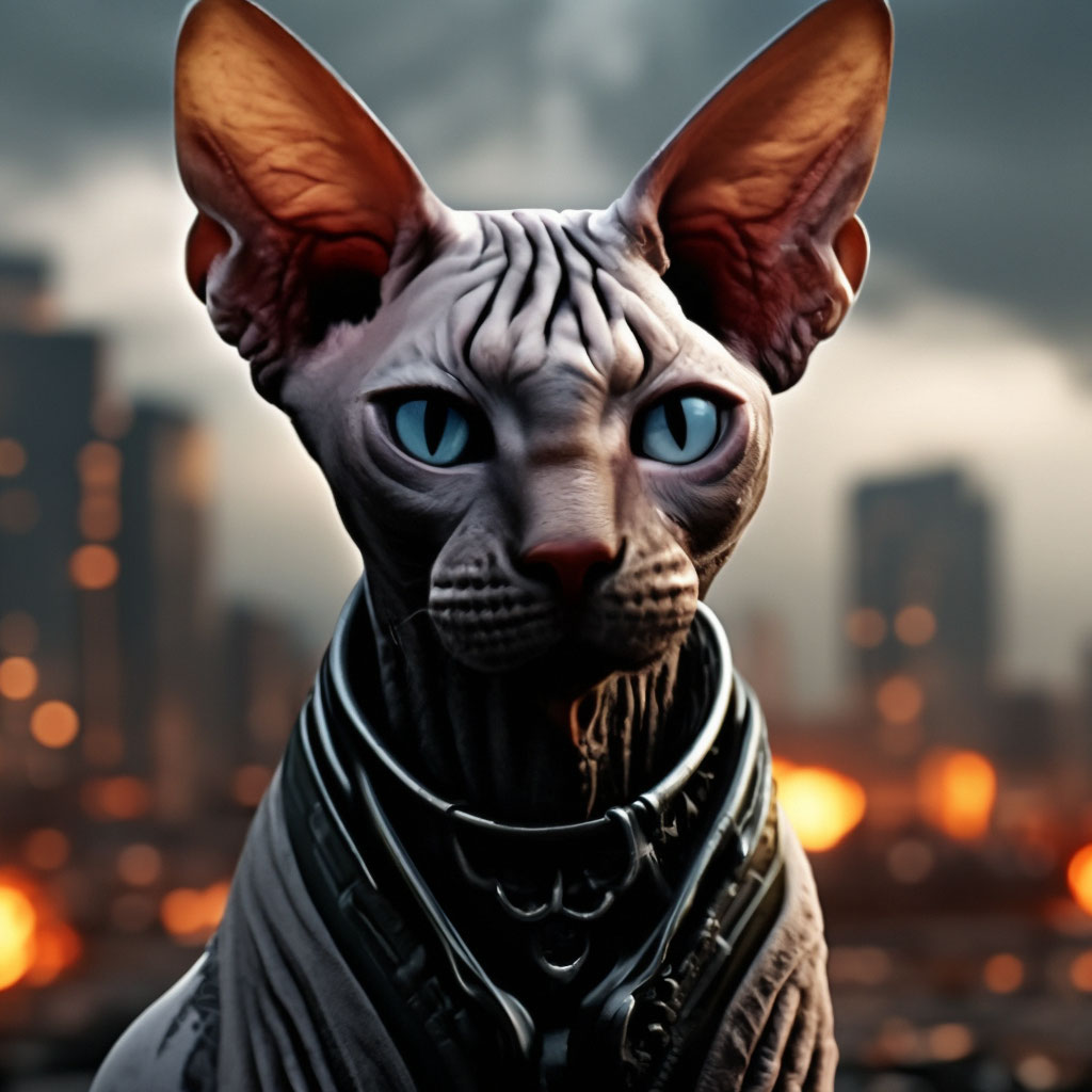 "Photorealism, the canadian sphinx cat," — image created in Shedevrum