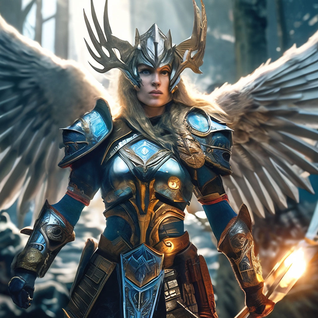 "Valkyrie of Valhalla Air. realistic, professional photo, 4k, high ...