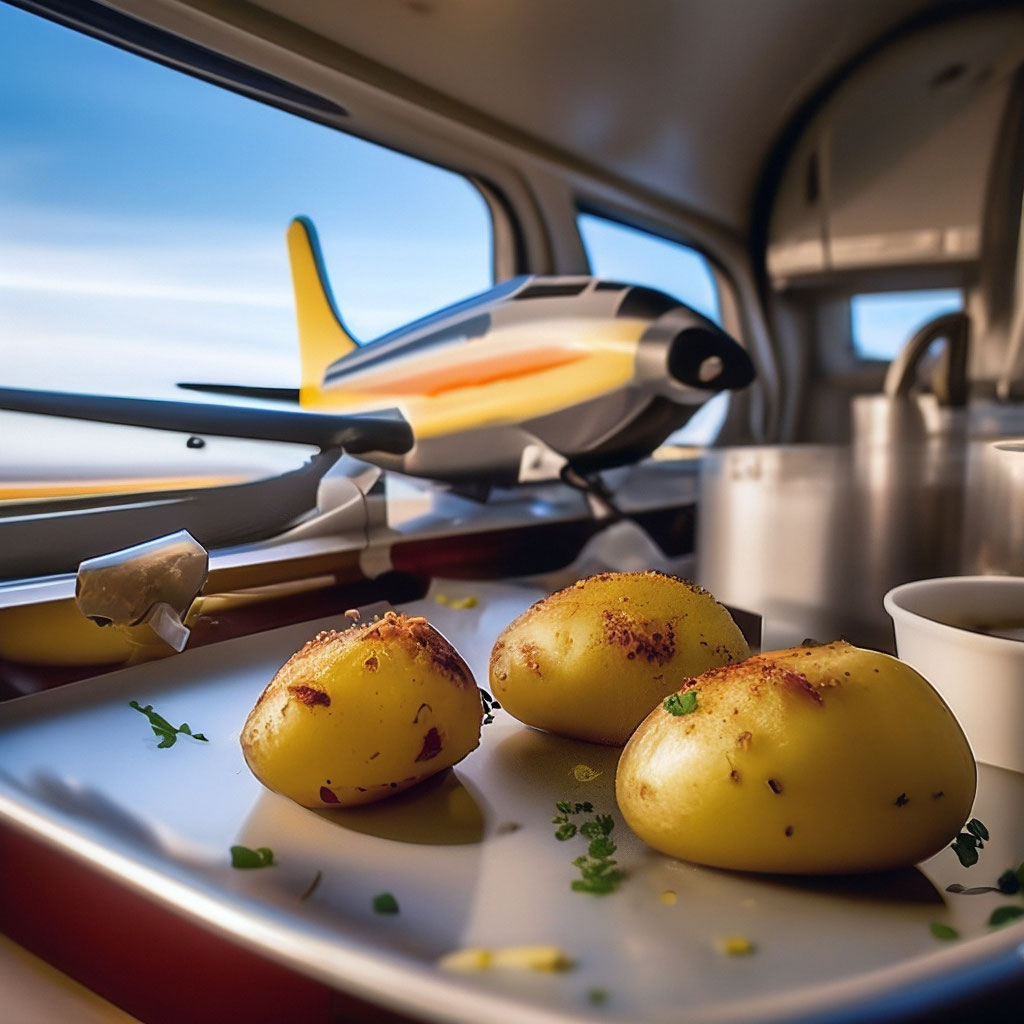"How to cook potatoes with nothing but an airplane" — image created in ...