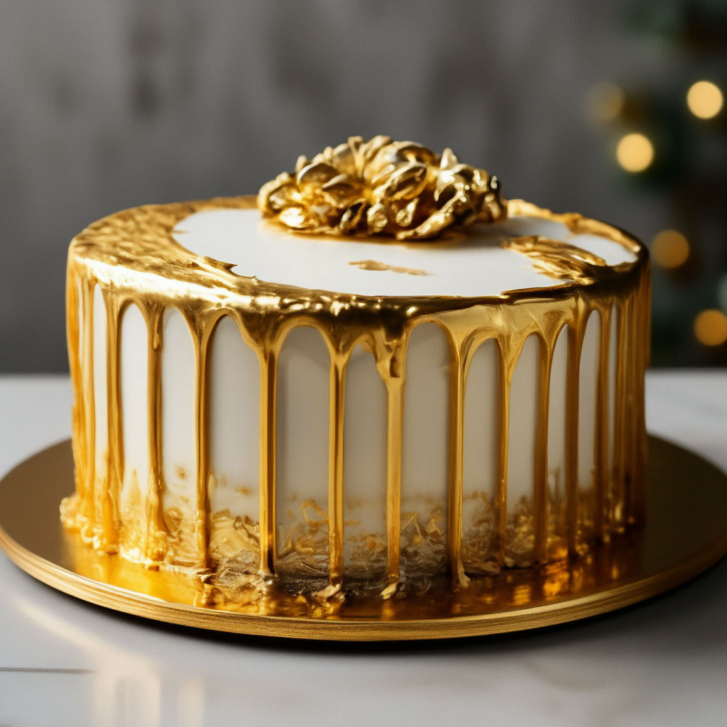 "Golden cake" — image created in Shedevrum