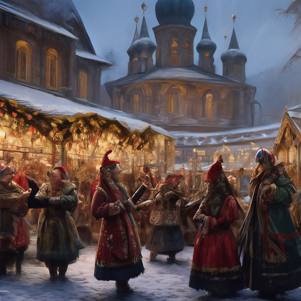 "Ll vol. Yuletide, carols, Slavic Christmas celebrations, panorama ...