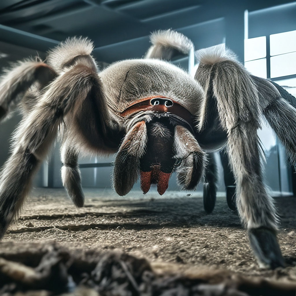 "A large, fluffy man-eating spider, 3 meters tall, escaped from the ...