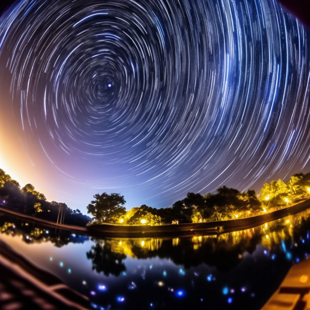 "Charming, mesmerizing starfall, realistic, professional photo ...