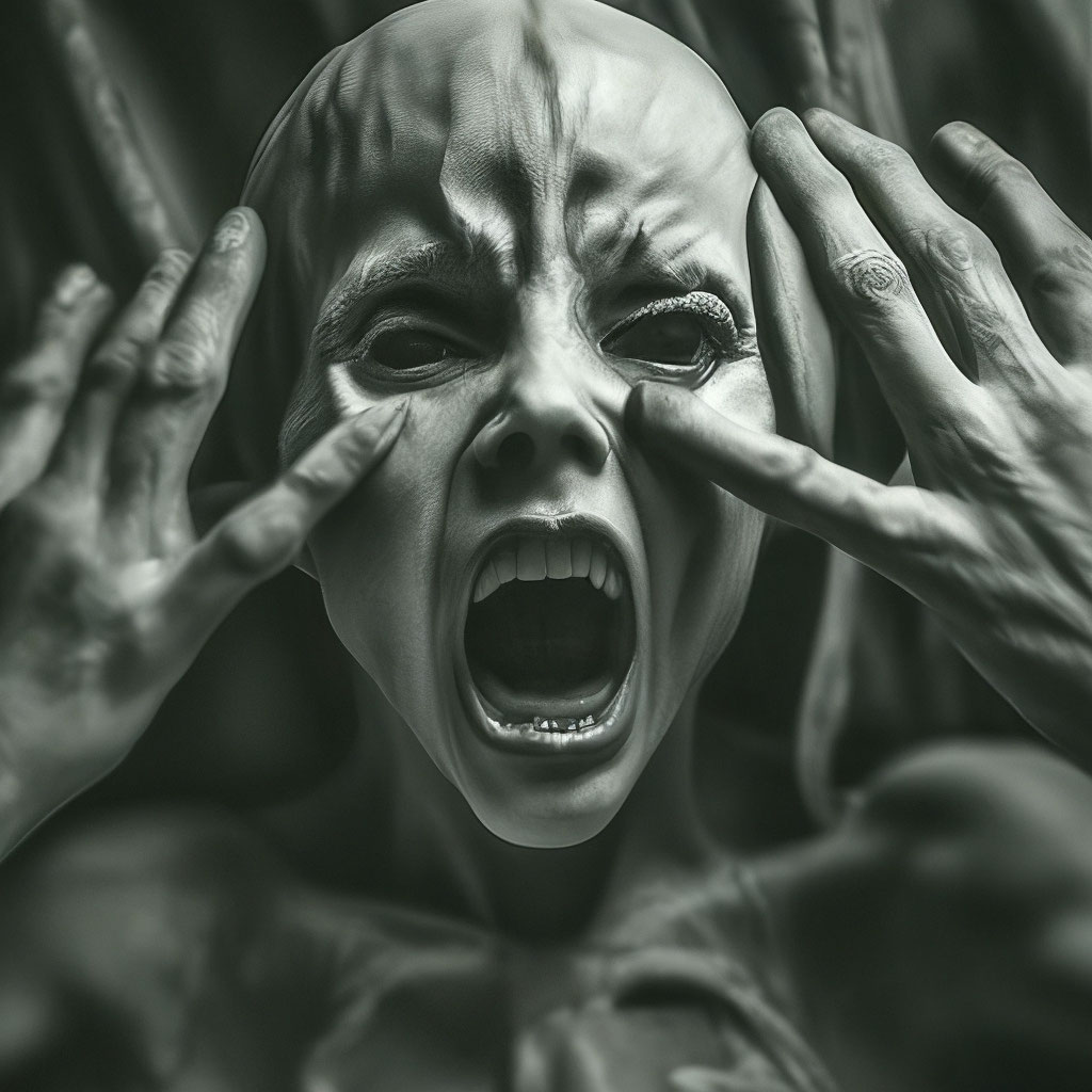 "Horror inexplicable horror, the embodiment of fear" — image created in ...
