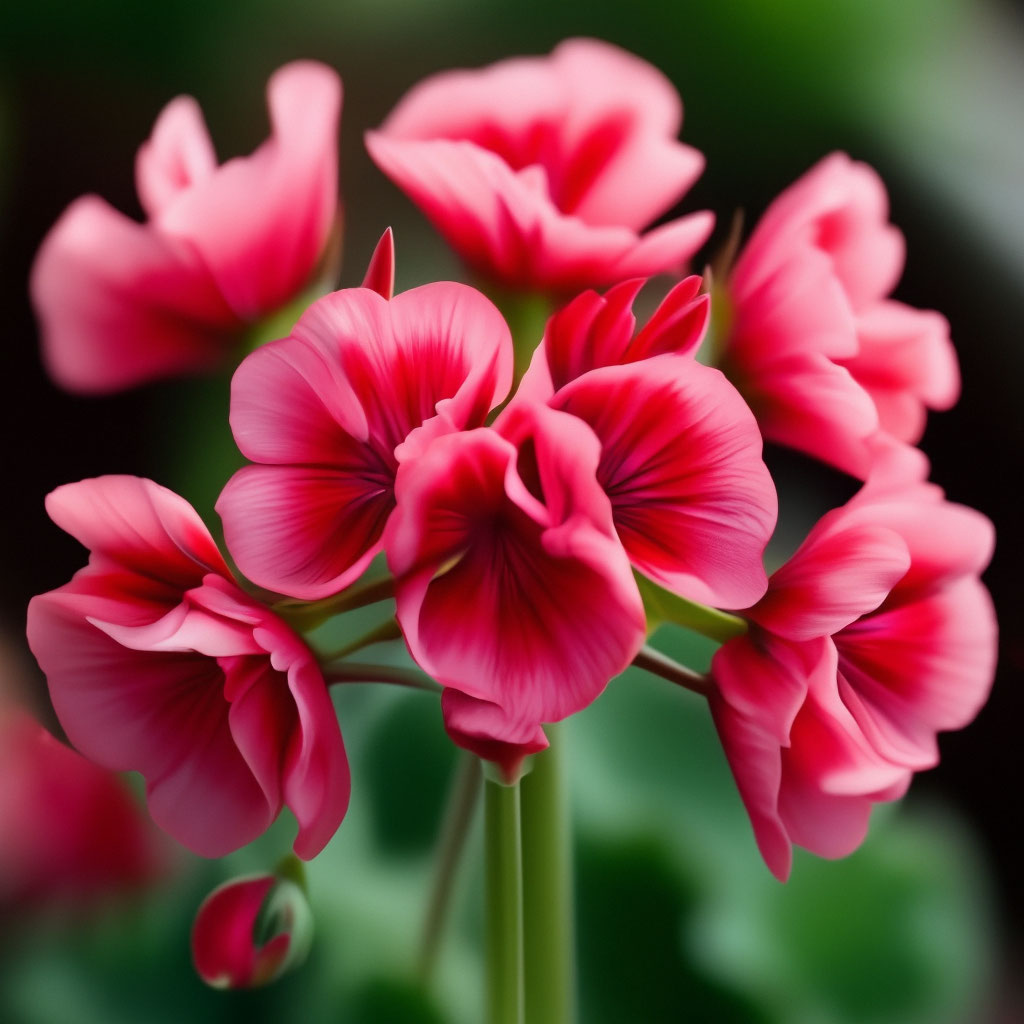 "Tulip-shaped geranium" — image created in Shedevrum
