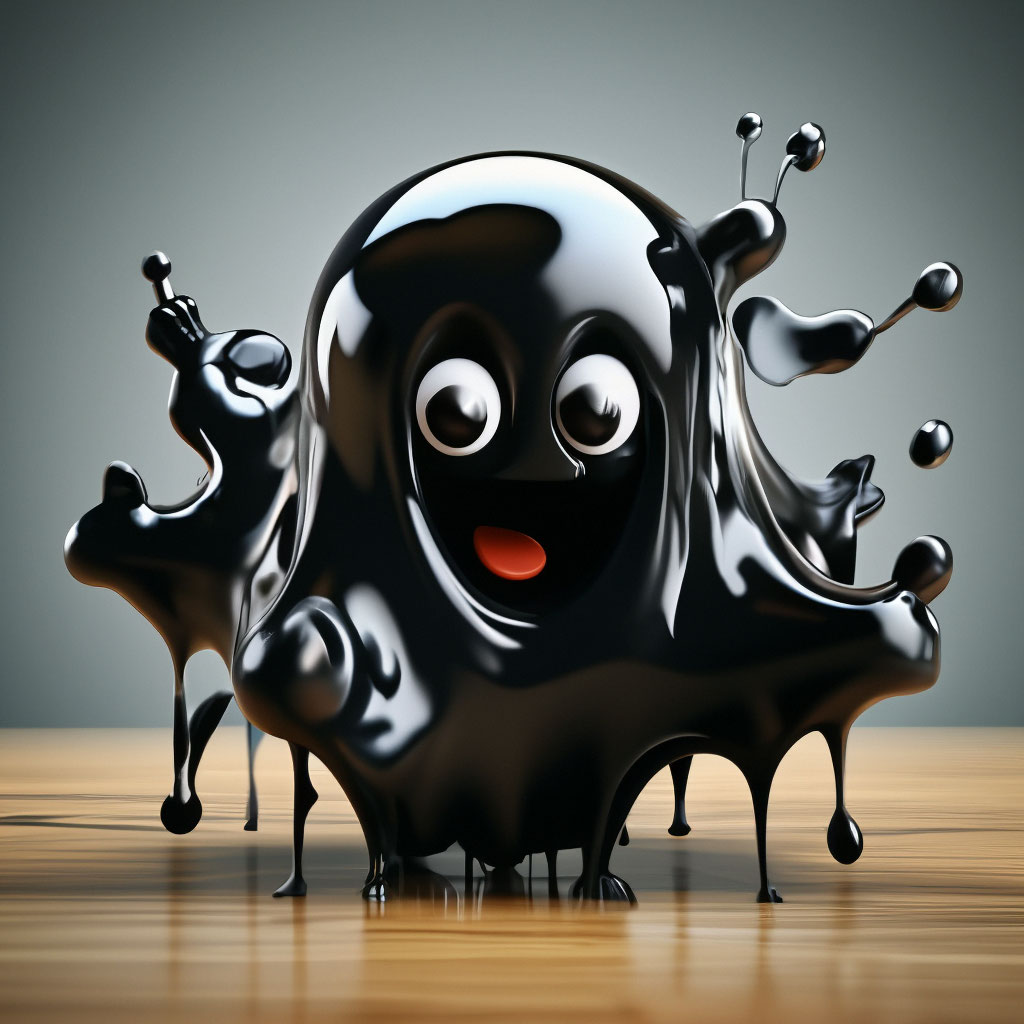 "An animated ink blob" — image created in Shedevrum