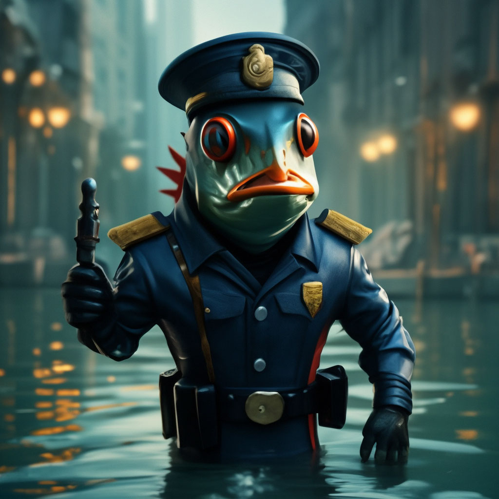 "Fish Cop" — image created in Shedevrum