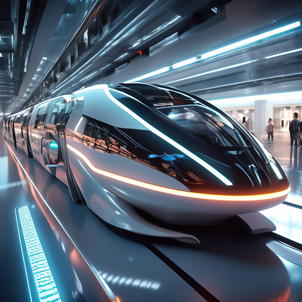 "High-tech transport" — image created in Shedevrum
