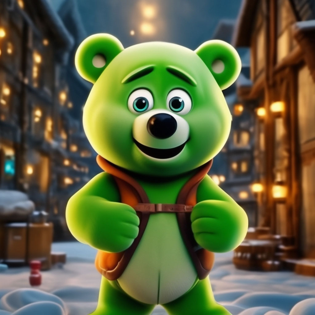 "Gami bear" — image created in Shedevrum