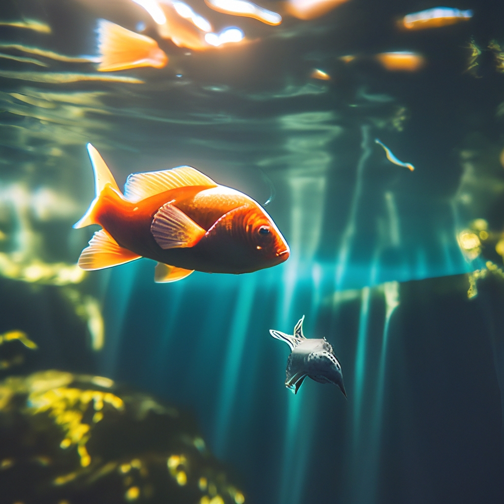 "Fish swimming in the lake, aesthetically pleasing, beautiful ...