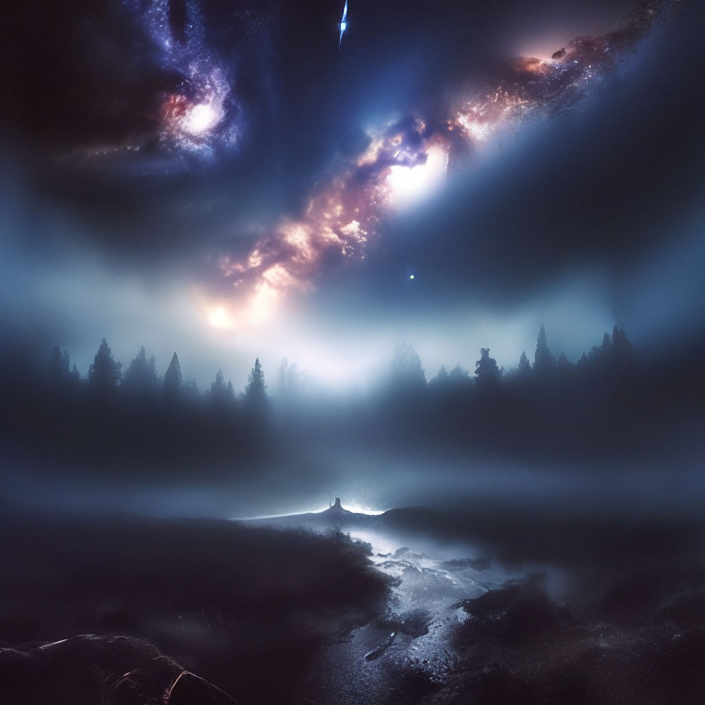 "Merger of the Milky Way and Andromeda galaxies" — image created in ...