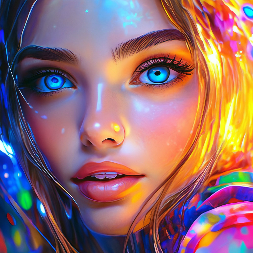 "Computer graphics,watercolor,fine ink drawing,Close-up,beautiful girl ...