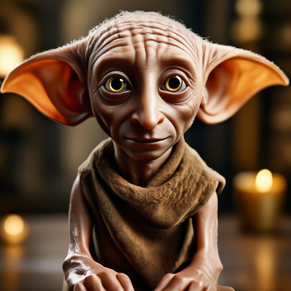 "Dobby the brownie, professional photo, 4k, realistic, high resolution ...