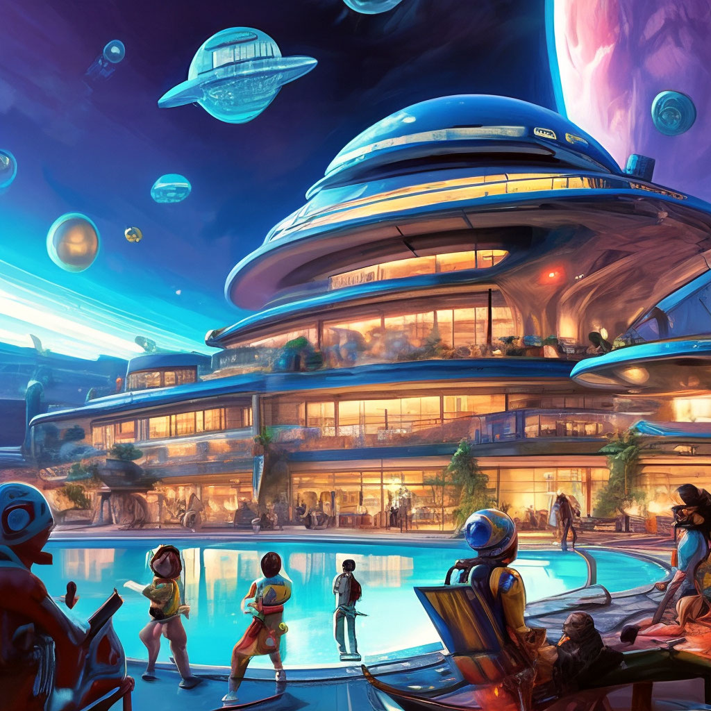 "An alien intergalactic resort with vacationing tourists from different ...