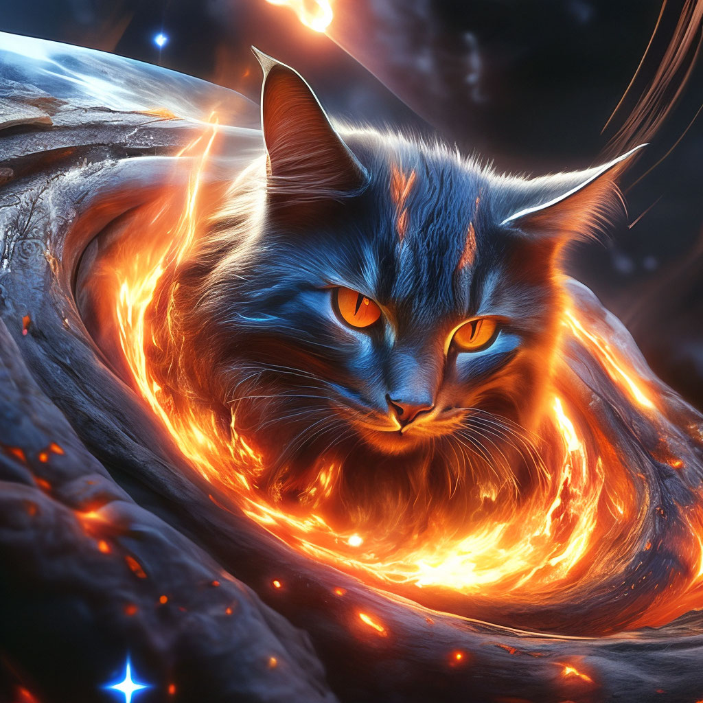 "Runic cat, high detail, magic rays,realism,eye, runes, ,estetics ...