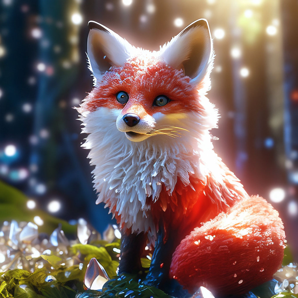 "Hyperrealistic beautiful fiery-red fluffy arrogant fox in full growth ...