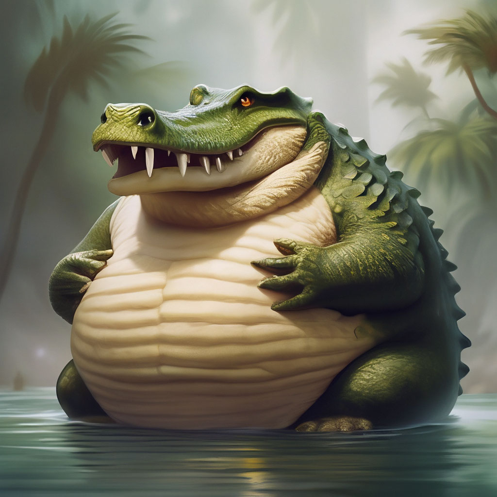 "Fat crocodile" — image created in Shedevrum