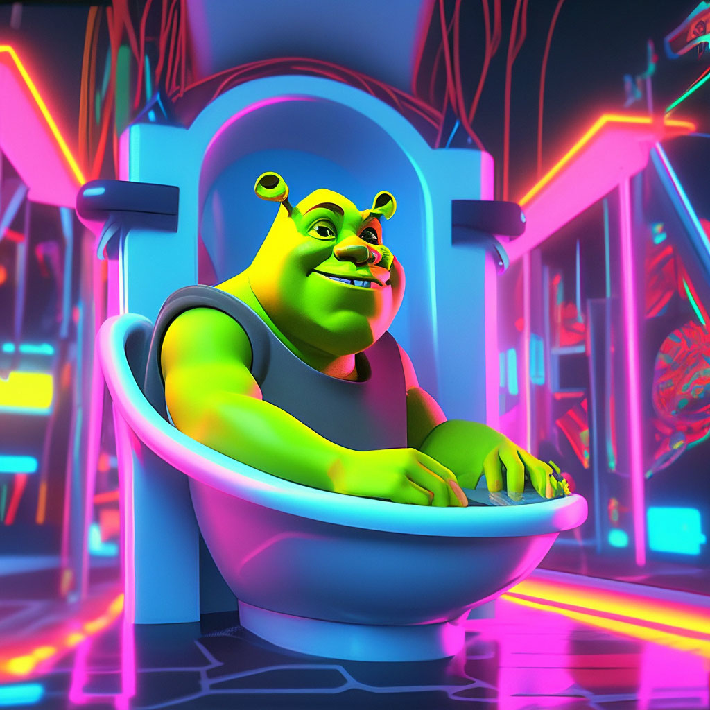 "Shrek comes out of the toilet, cartoon 2d graphics, video" — image ...