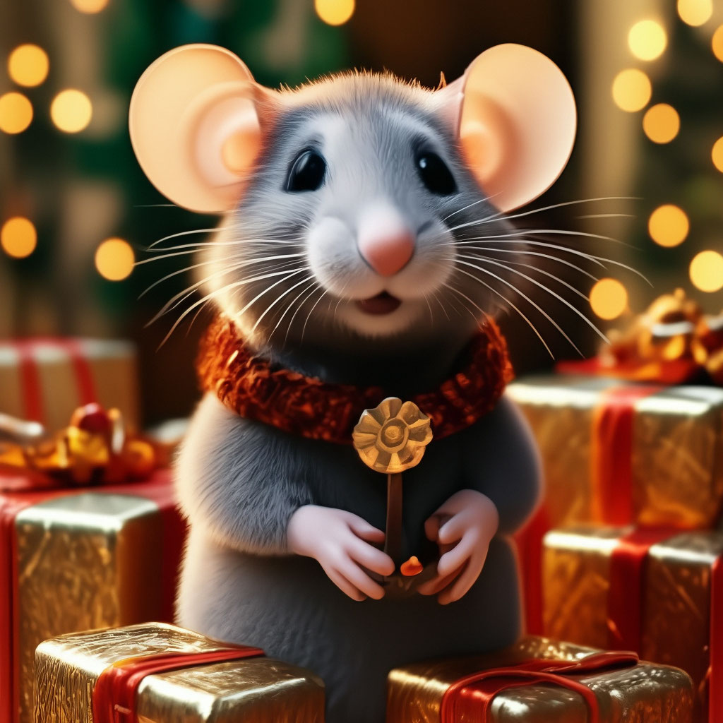 "Elegant rat A lot of beautiful gifts in embossed boxes on the ...