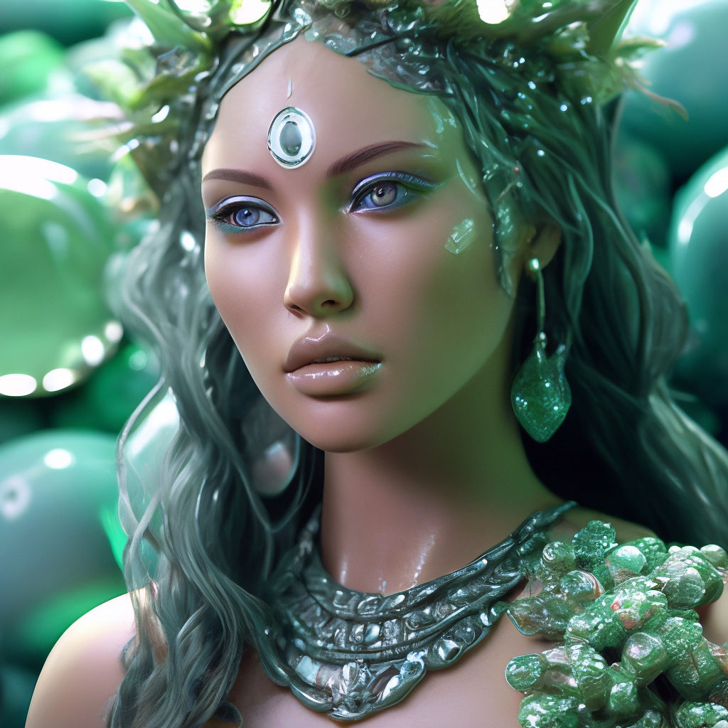 "Naiad Stylish Mint Graphite Light Green Enchanting Magical Gray Eyes ...